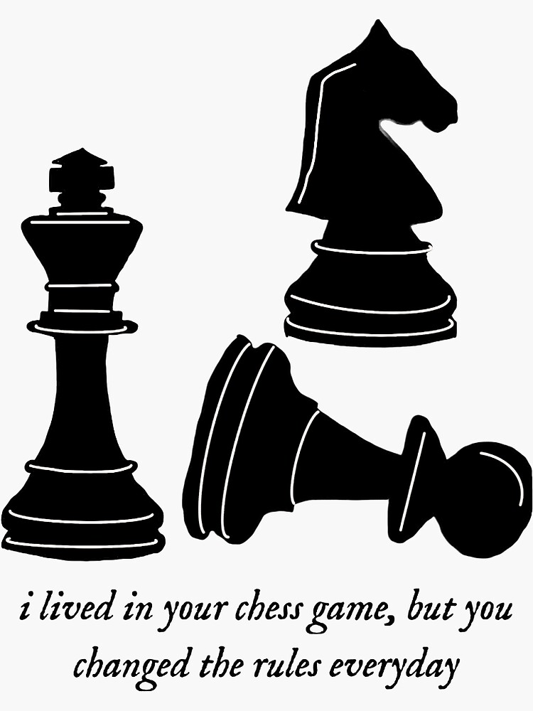 "Dear John by Taylor Swift inspired Chess Pieces and Lyrics" Sticker ...