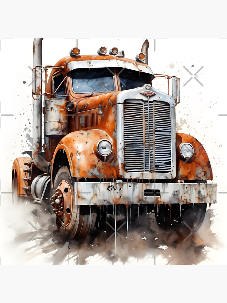 "1955 Peterbilt 281 Rusty Truck Paint Art" Sticker for Sale by cafc122 ...