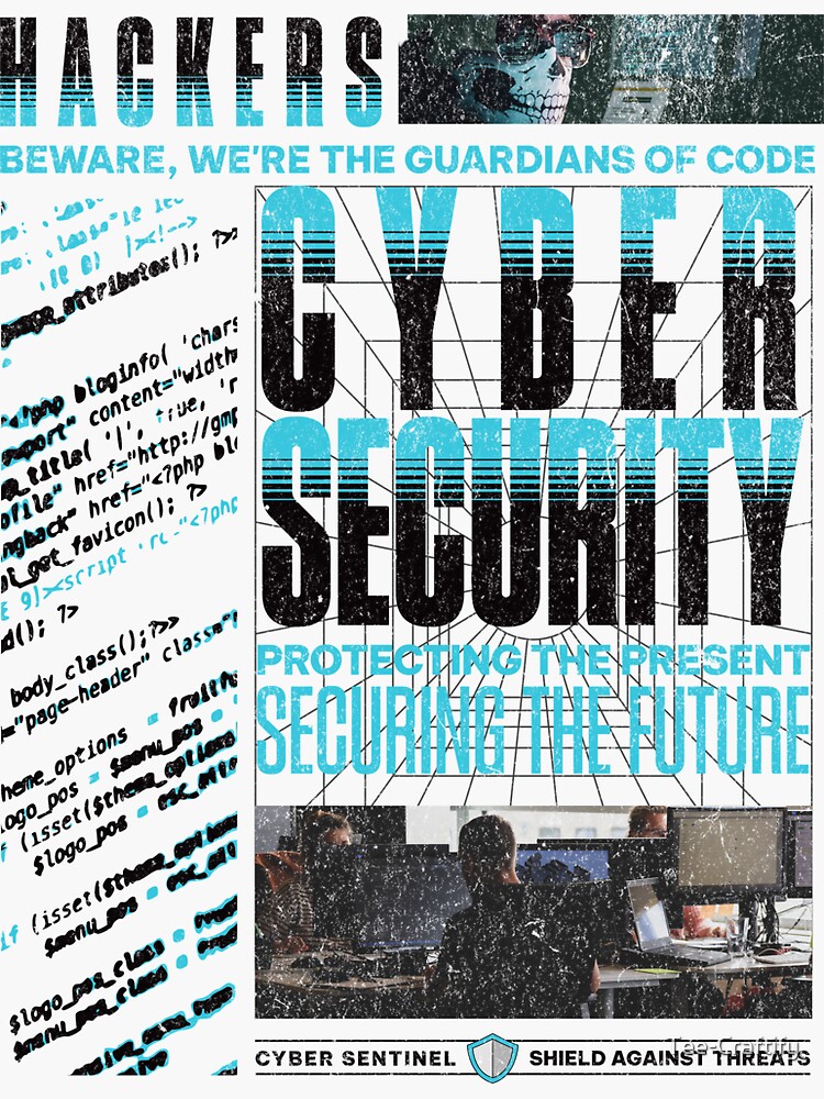 "Cybersecurity | Hacker | Vintage Style" Sticker for Sale by Tee ...