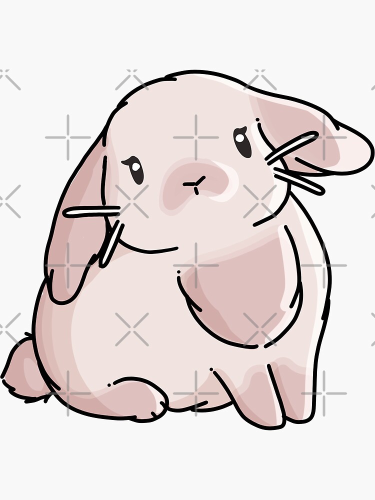 "Cute Pink Bunny" Sticker for Sale by Sam H | Redbubble