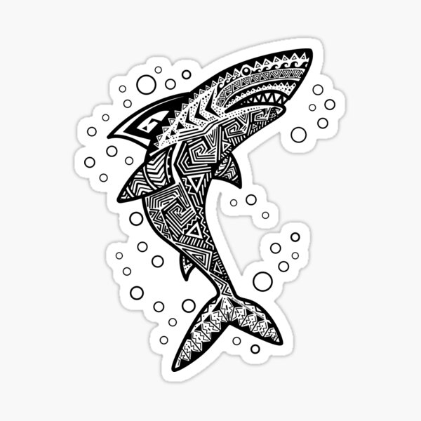"WHITE BOHO SHARK" Sticker for Sale by jitterfly | Redbubble