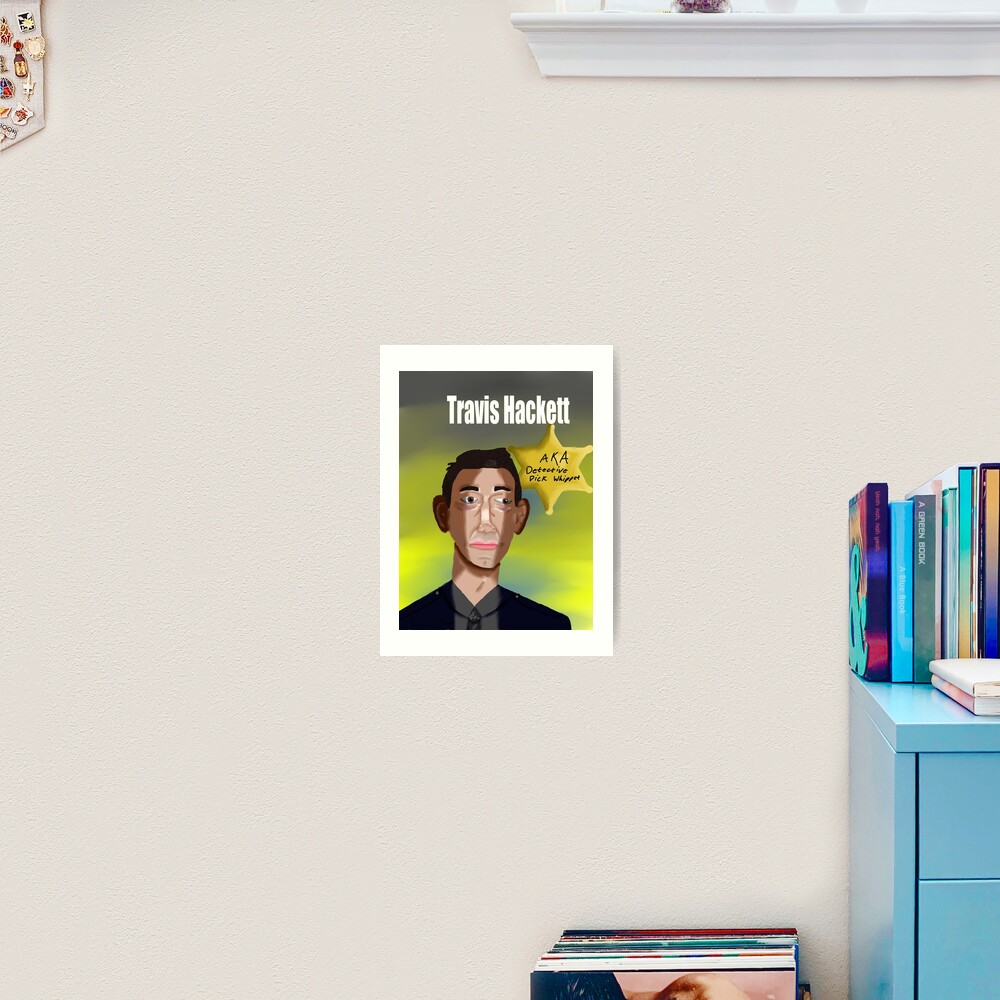 "Travis Hackett art" Sticker for Sale by ONEJELLOFISTart | Redbubble