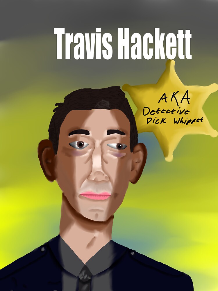 "Travis Hackett art" Sticker for Sale by ONEJELLOFISTart | Redbubble