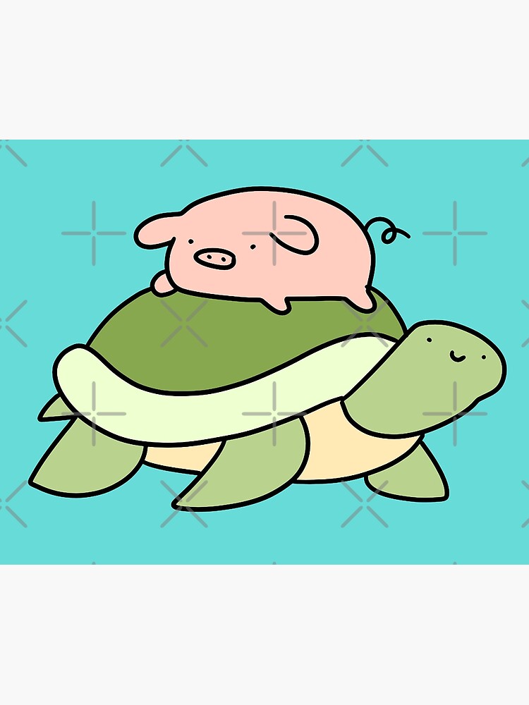 "Turtle and Little Pig " Poster for Sale by SaradaBoru | Redbubble
