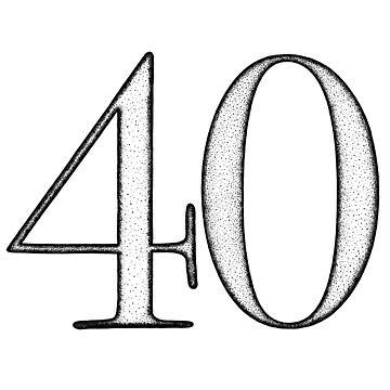 "Dotart/Dotwork illustration of Number 40" Sticker by MagnetitaBySil ...