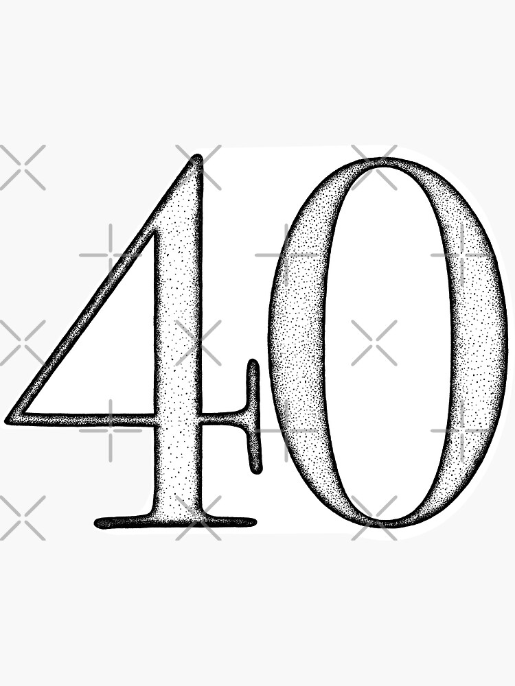 "Dotart/Dotwork illustration of Number 40" Sticker by MagnetitaBySil ...