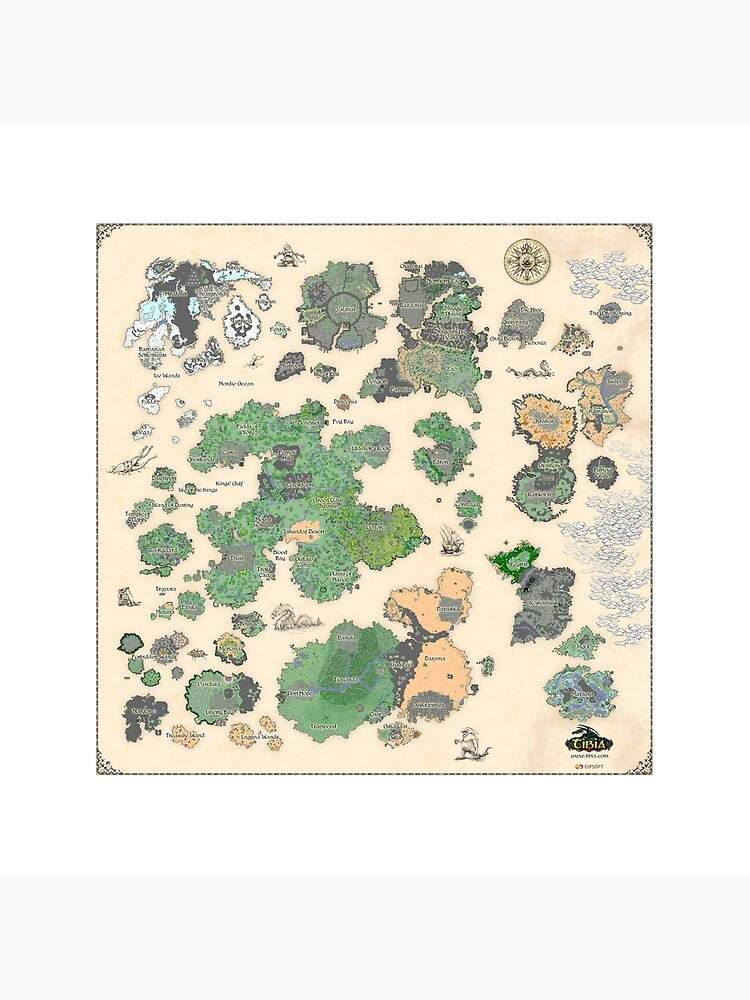 "Full Map of Tibia (13.20)" Art Board Print for Sale by Titowam | Redbubble
