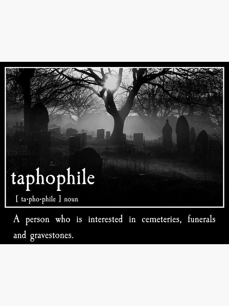 "taphophile" Sticker for Sale by DeviousMikey | Redbubble