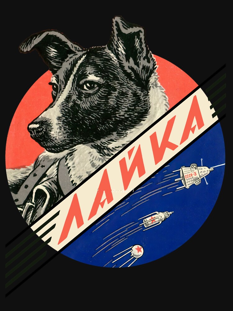 "Laika, first space dog — Soviet vintage space poster [HQ-quality ...