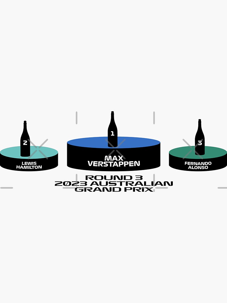 "F1 2023 Australian Grand Prix Podium" Sticker for Sale by DragonArcana ...