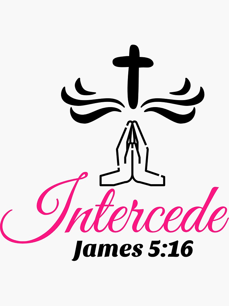 "Intercede praying hands (pink) T-Shirt Sticker by Vocalteez" Sticker ...