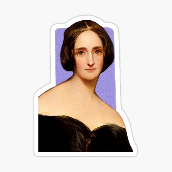"English Novelist Mary Shelley - purple - illustration " Sticker for ...