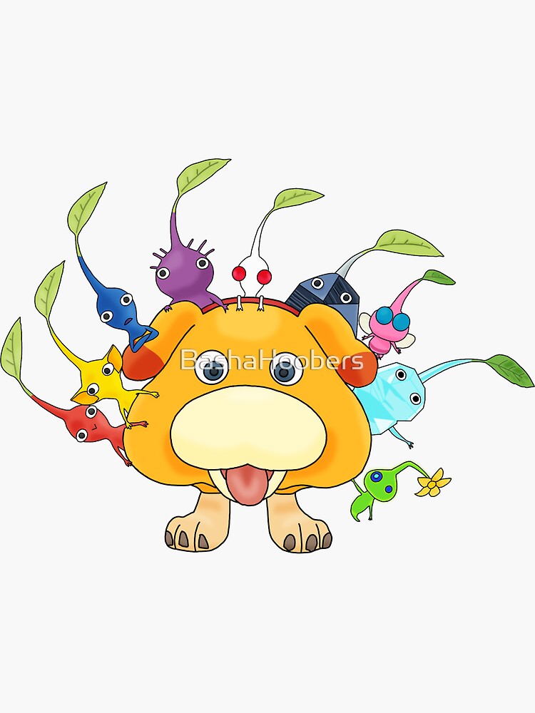 "Oatchi and Pikmin" Sticker for Sale by BashaHoobers | Redbubble