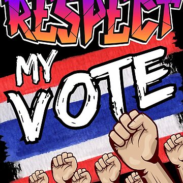 "Respect My Vote Thailand Flag Political Activism Tim Pita" Sticker for ...