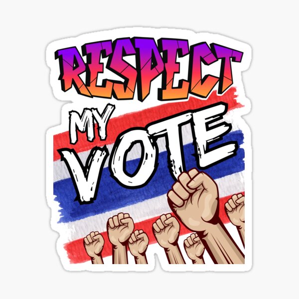 "Respect My Vote Thailand Flag Political Activism Tim Pita" Sticker for ...