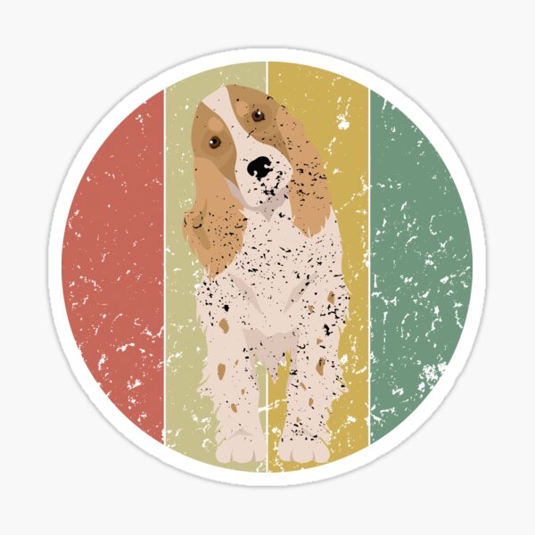 "Cocker Spaniel Dog Breed Rescue Puppies , Retro Design Gift" Sticker ...