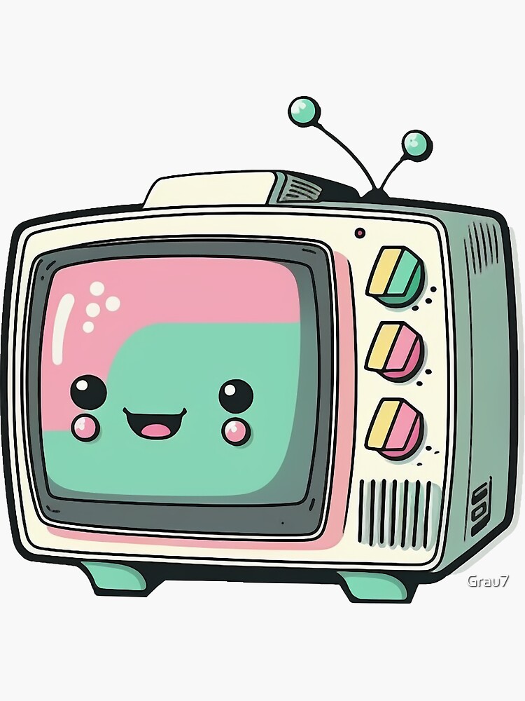 "Cute Retro Tv" Stickerundefined by Grau7 | Redbubble
