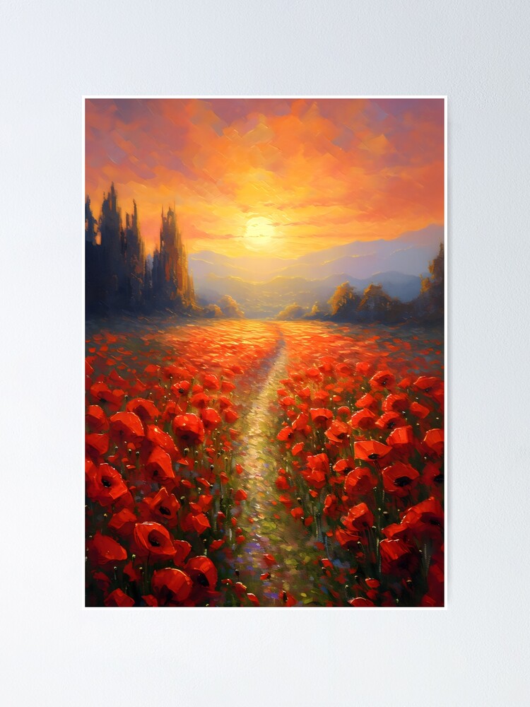 "Remembrance Day - Poppy Field with Poppy Flowers " Poster for Sale by ...