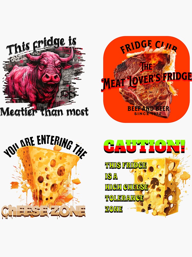 "Meat and Cheese Set" Sticker for Sale by FridgeClub | Redbubble