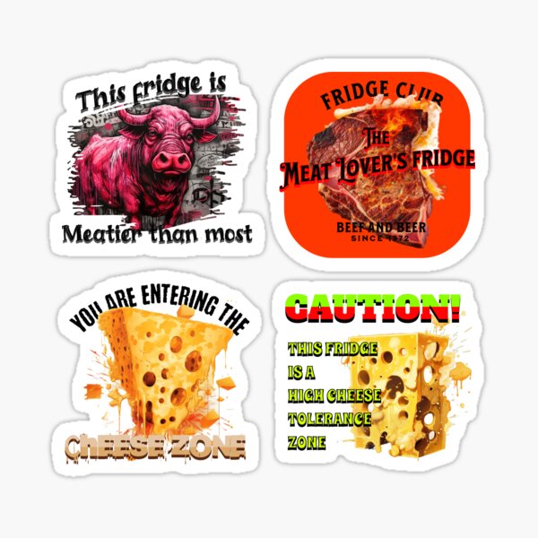 "Meat and Cheese Set" Sticker for Sale by FridgeClub | Redbubble