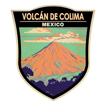 "Volcan De Colima Mexico Badge" Sticker for Sale by KrisSidDesigns ...