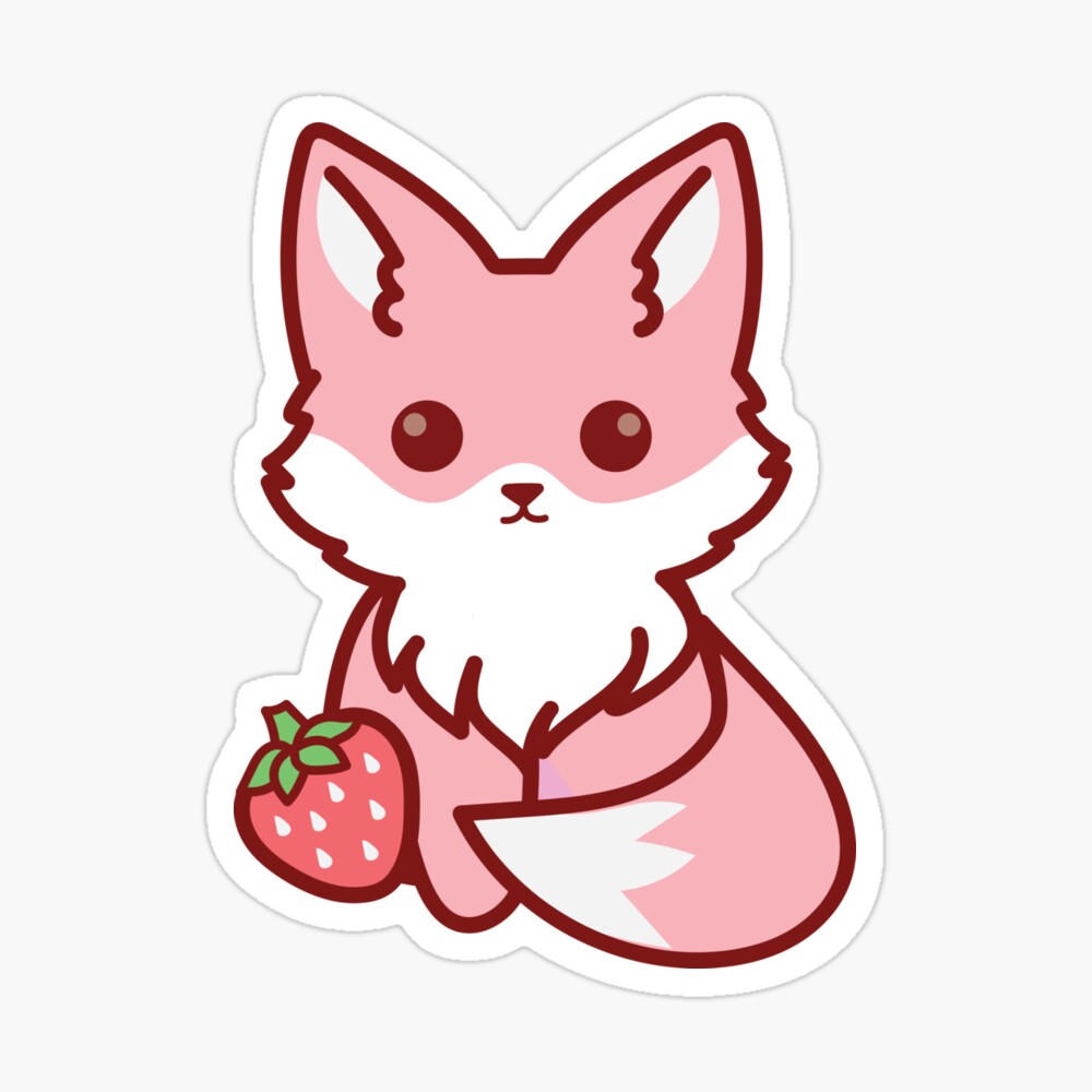 Cute Fox Drawing Pink