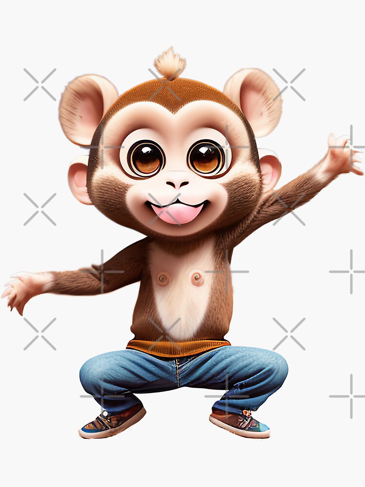 "Funny Monkey" Sticker for Sale by Goodyzaa | Redbubble