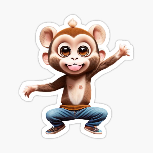 "Funny Monkey" Sticker for Sale by Goodyzaa | Redbubble