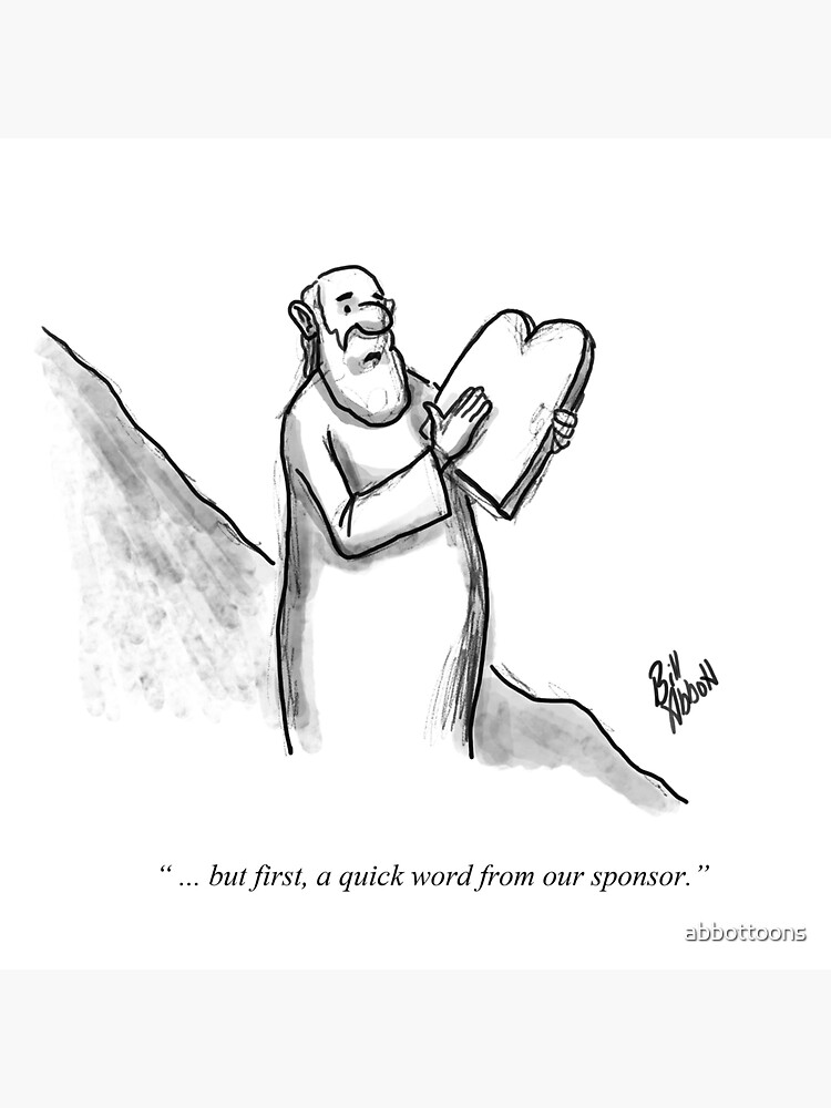 "Classic Moses and the Ten Commandments Cartoon" Sticker for Sale by ...