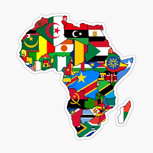 Africa Map Flags Drawing Africa Flag Map | Flag Map Drawing Of African