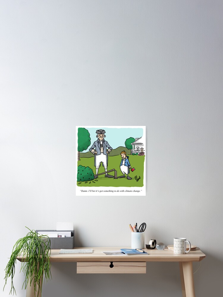 "Classic George Washington and the Cherry Tree Cartoon" Poster for Sale ...