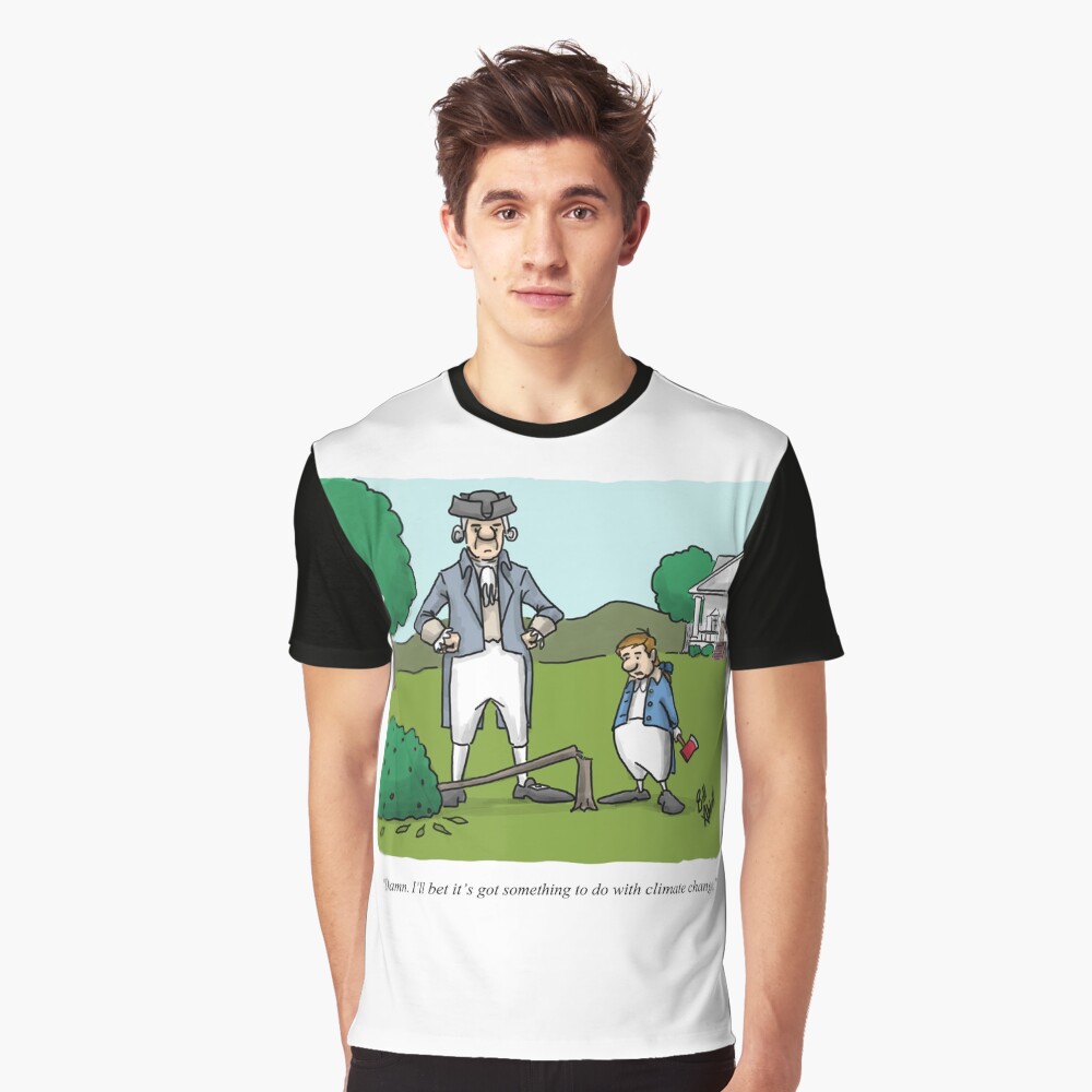 "Classic George Washington and the Cherry Tree Cartoon" Sticker for ...