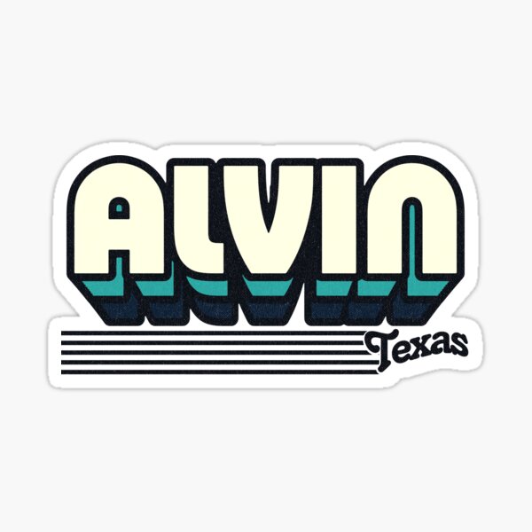 "Alvin, Texas | Retro Stripes" Sticker by retroready | Redbubble