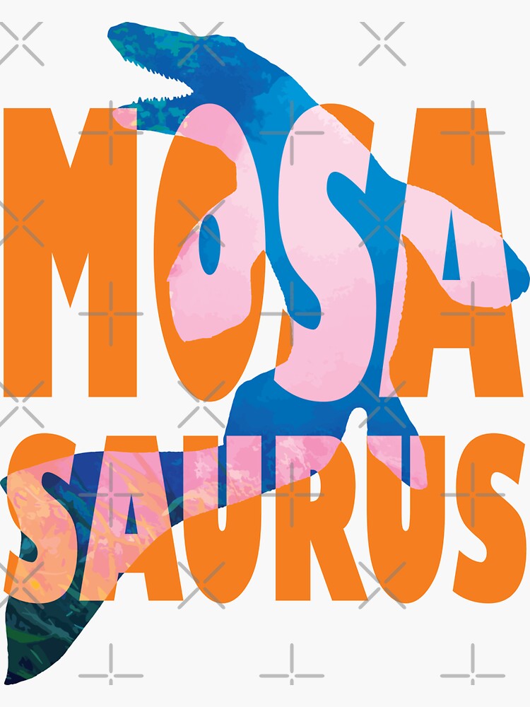 "Mosasaurus Silhouette Contrast Complementary Color" Sticker for Sale ...