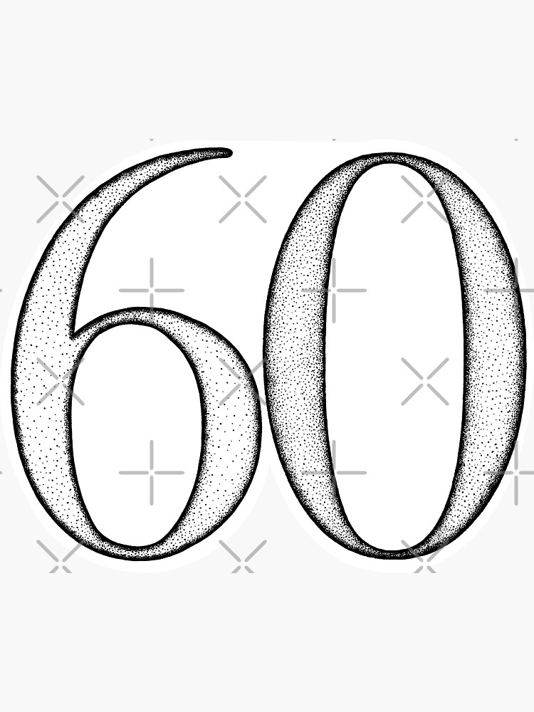 "Dotart/Dotwork illustration of Number 60" Sticker by MagnetitaBySil ...