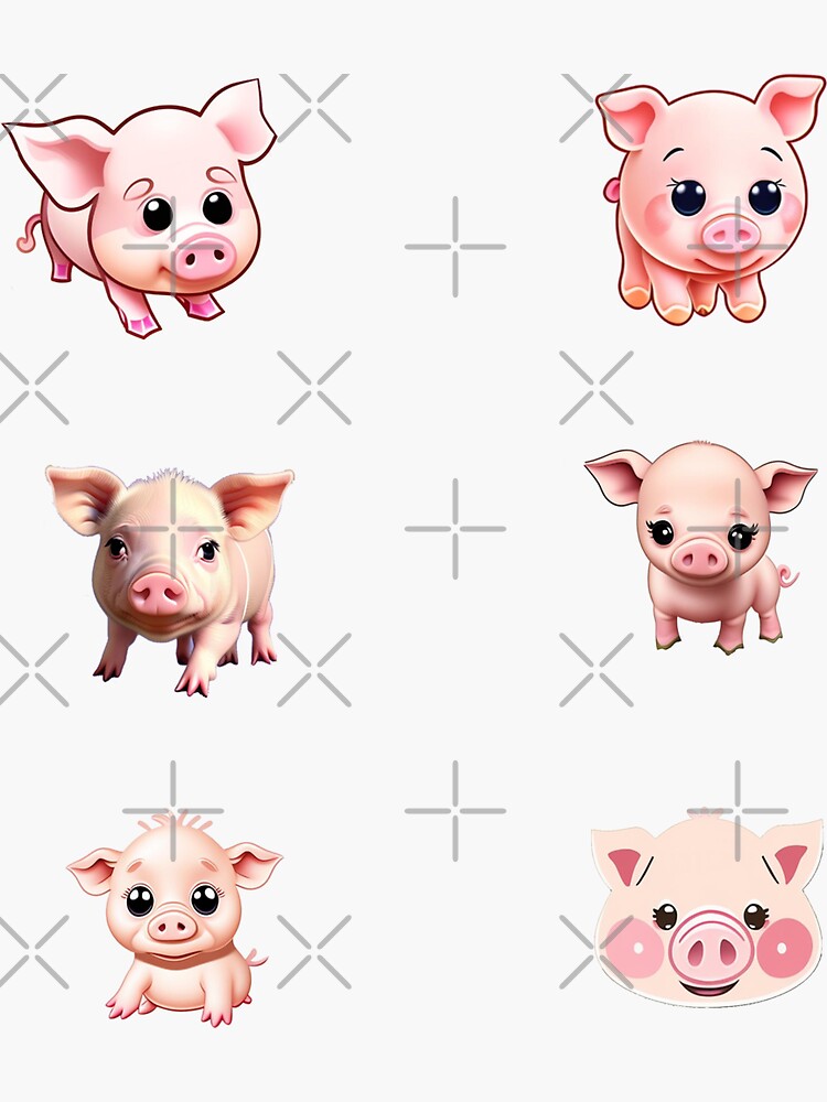 "Pig Stickers - Little Pigs Sticker Pack" Sticker for Sale by ...