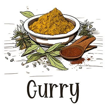 "Hand Drawn Illustration of Curry" Sticker for Sale by Sketch-Shack ...