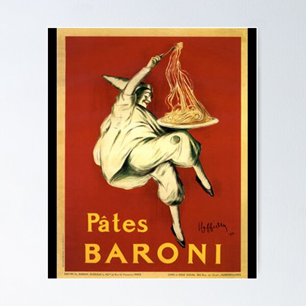 "Italian Poster Pates Baroni Clown Pasta Spaghetti" Poster for Sale by ...