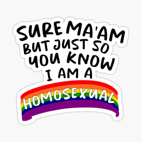 "sure ma'am" Sticker for Sale by saragiampy | Redbubble