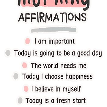 "Morning affirmation positive mental health" Poster for Sale by ...