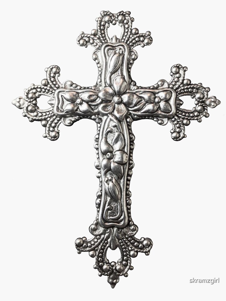 "chrome cross " Sticker for Sale by skramzgirl | Redbubble