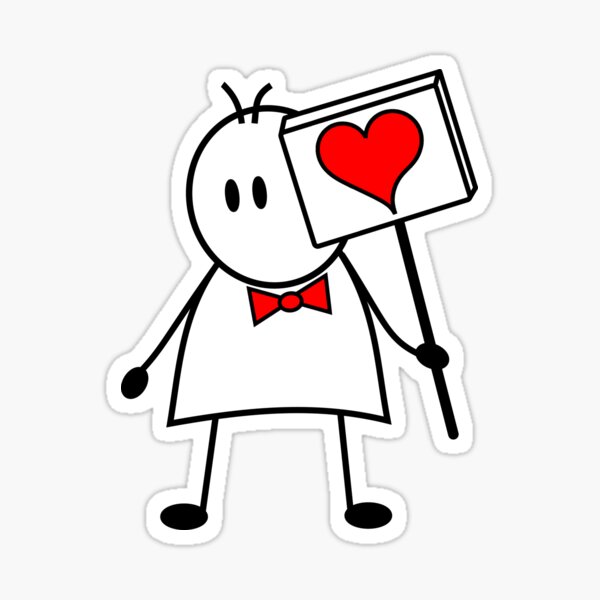 "Stickman Love Heart Sketch" Stickerundefined by famkrudesigns | Redbubble