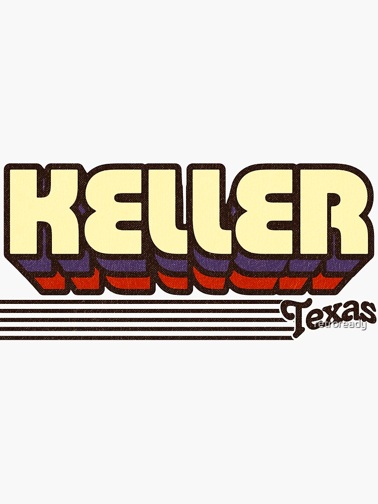 "Keller, Texas | Retro Stripes" Sticker for Sale by retroready | Redbubble