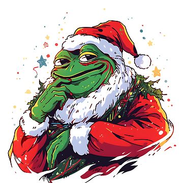 "Christmas Pepe - Festive Holiday Meme Art" Sticker for Sale by WADRIUS ...