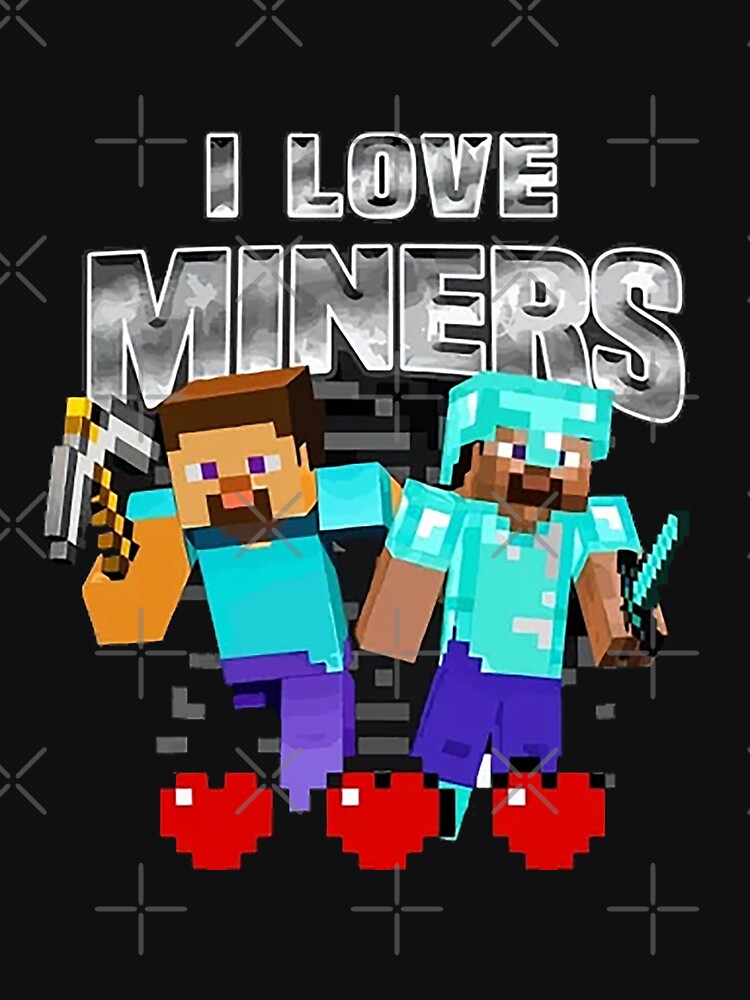 Essential T-Shirt for Sale mit "Ich liebe Bergleute, lustiges Minecraft ...