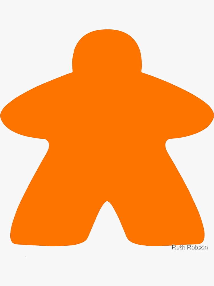 "Ginger orange meeple" Sticker for Sale by ruthsdesigns | Redbubble
