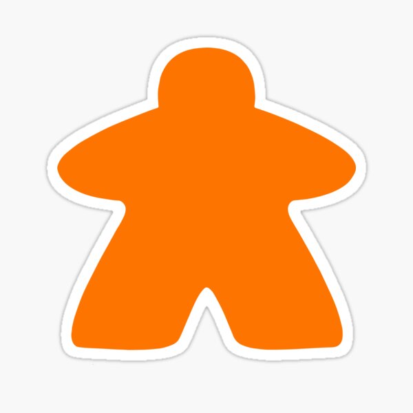 "Ginger orange meeple" Sticker for Sale by ruthsdesigns | Redbubble