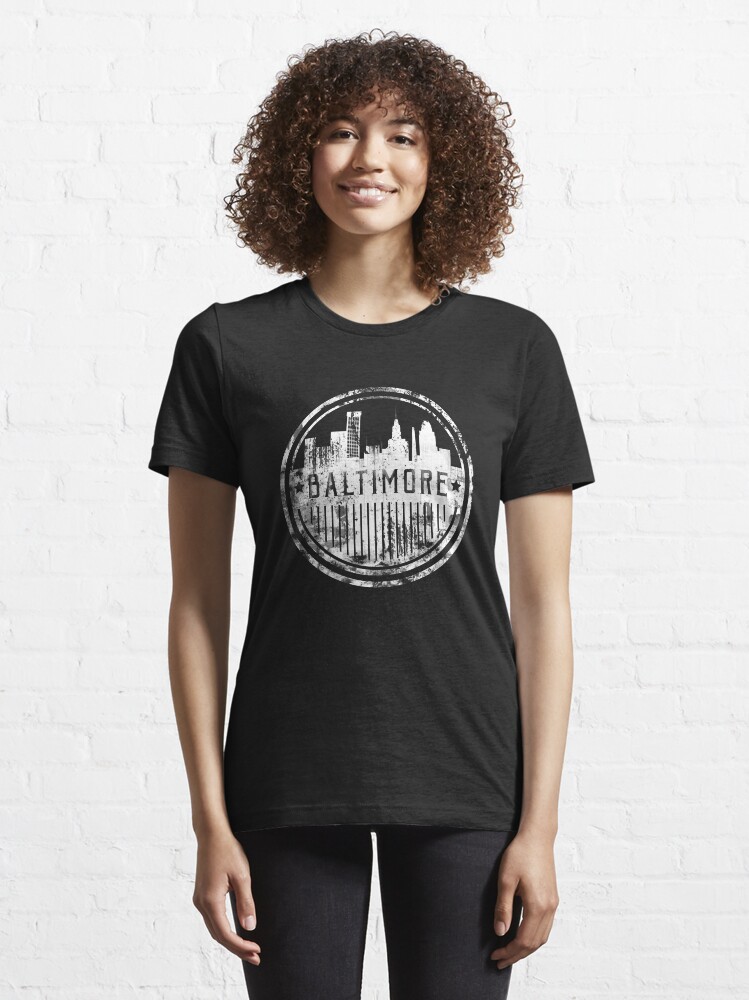 "Baltimore Maryland Skyline Grunge art Gift" T-shirt for Sale by ...
