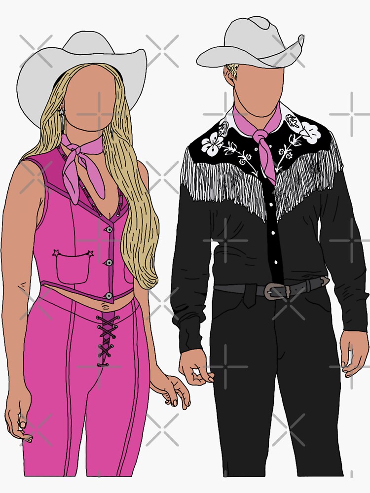 "Cowgirl Ken and Barbie" Sticker for Sale by Ashley0615 | Redbubble