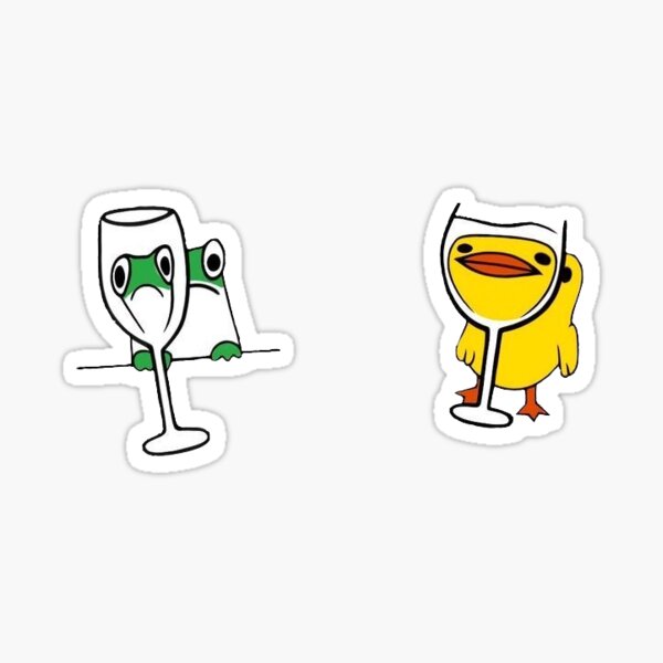"Frog and Duck" Sticker for Sale by Rita Donabedian | Redbubble
